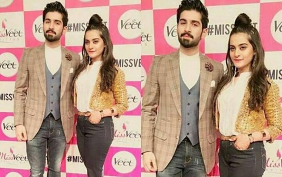 Aiman Khan flaunts a bubble bun and gold jacket post-engagement