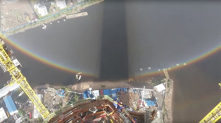 Huge full circle rainbow caught on camera