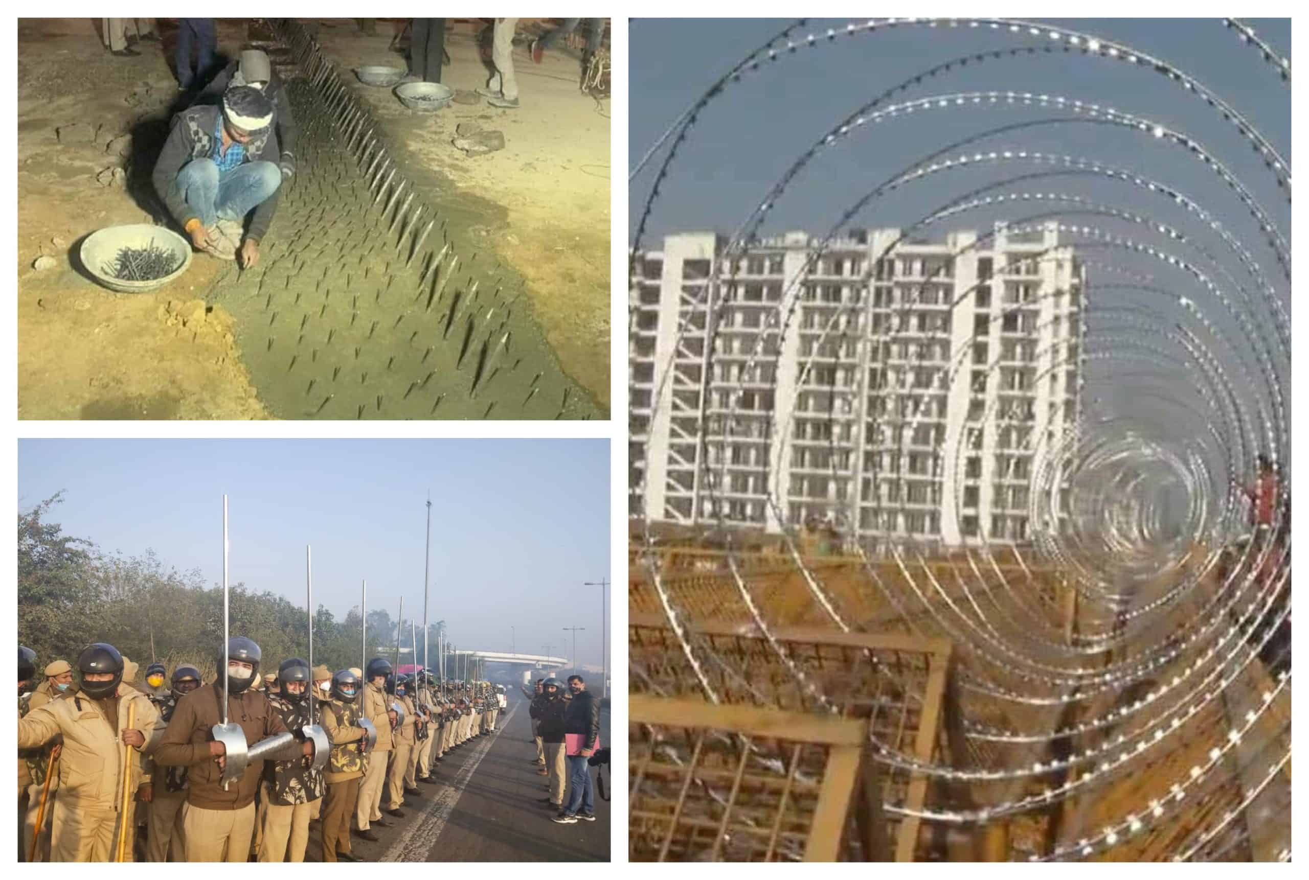Indian police dig up roads and block farmers’ path into Delhi for ...