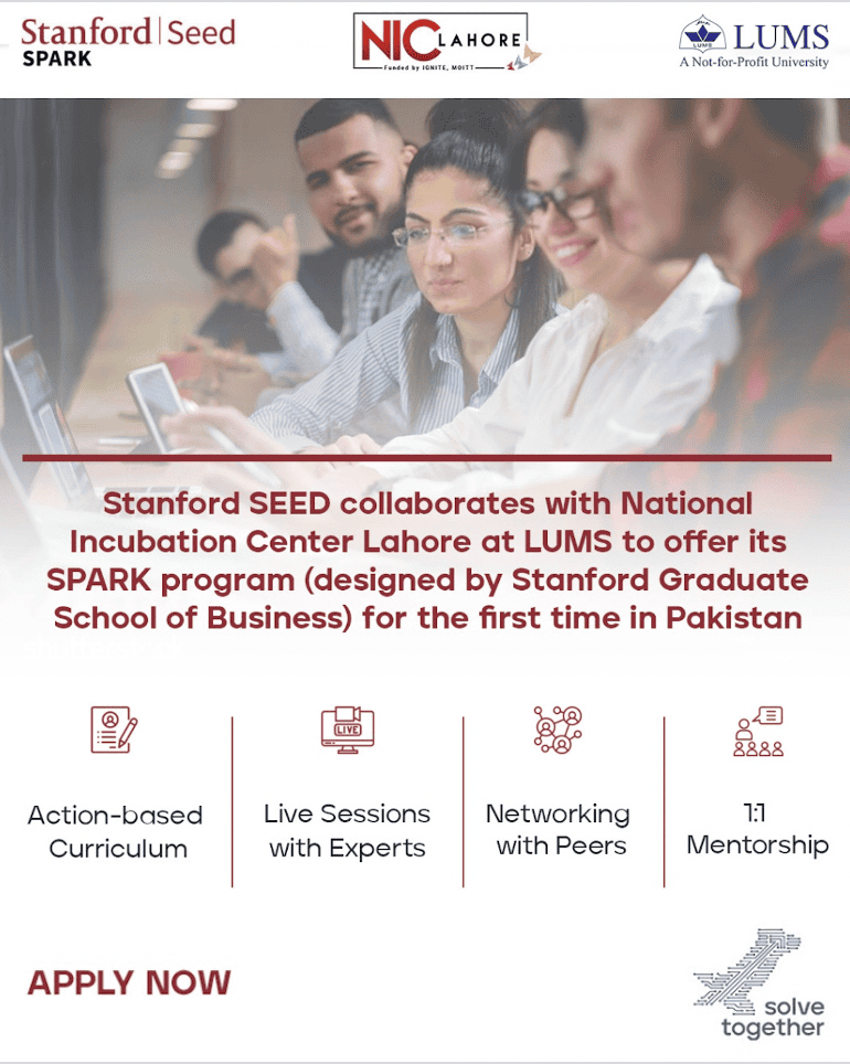 NIC Lahore at LUMS brings Stanford SEED’s SPARK program to Pakistan