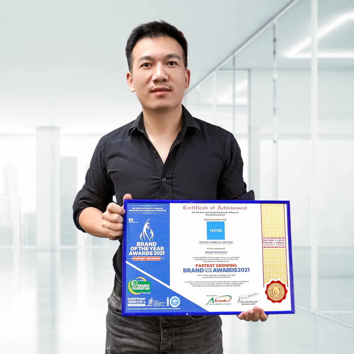 Tecno wins fastest growing brand of the Year Award 2021