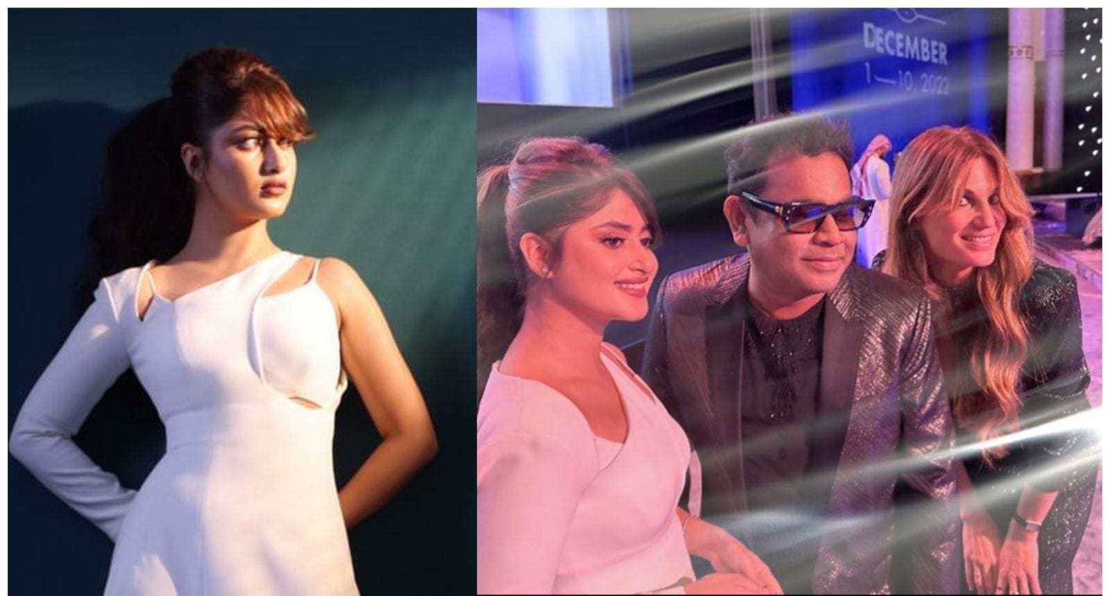 Sajal Aly poses with legendary singer AR Rahman at Red Sea IFF