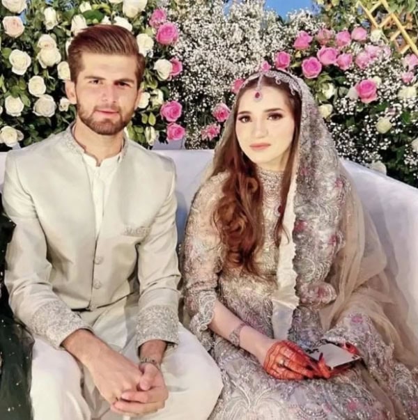 First couple pictures of Shaheen Shah Afridi, wife Ansha from wedding ...