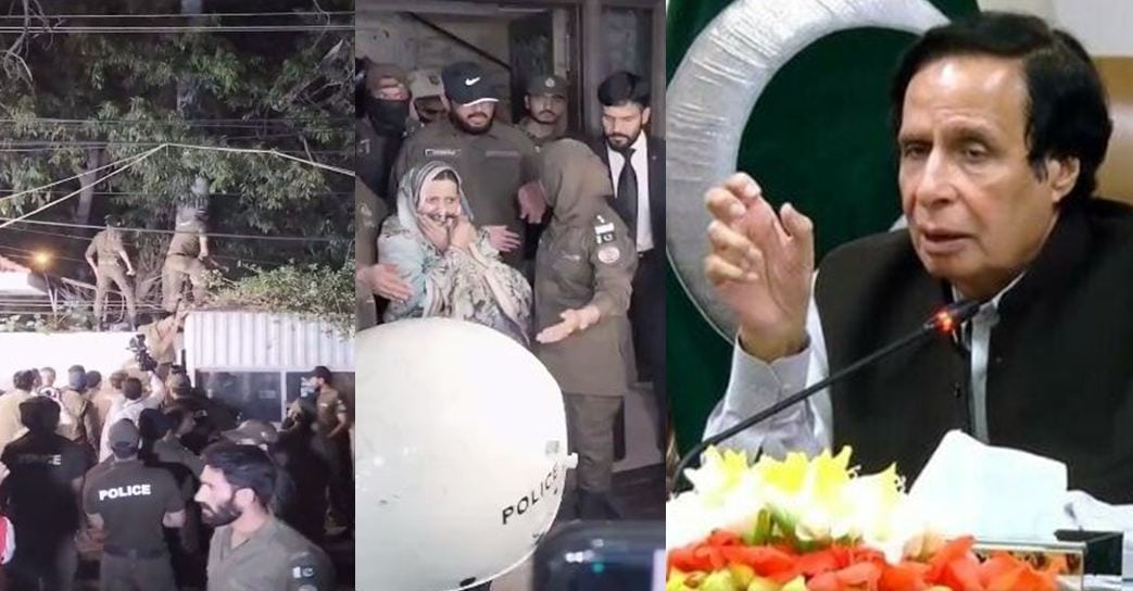 Police, anti-corruption officials break main gate of Parvez Elahi’s Lahore residence