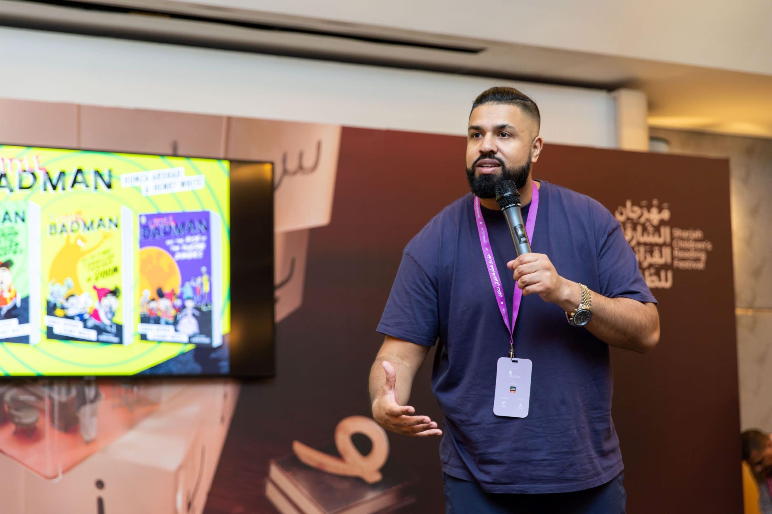 British-Pakistani comedian and YouTuber Humza Arshad speaks at Sharjah ...