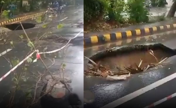 Storm on Twitter after heavy rains cause giant potholes on Lahore’s Canal Road