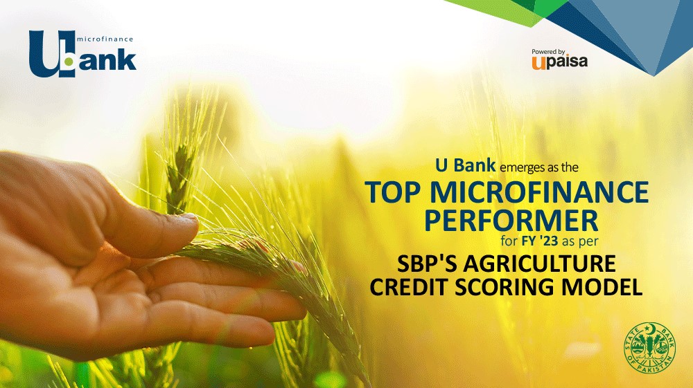 U Bank ranked as the top microfinance agriculture credit performer by SBP