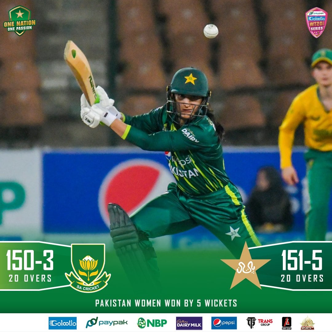 PAKvSA women series: Pakistan beat South Africa after highest ...