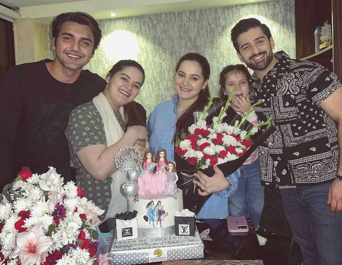Aiman and Minal Khan celebrate 25th birthday with family