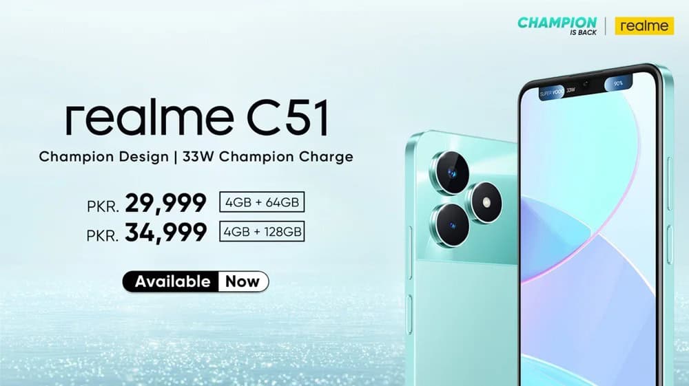 realme C51 with 50PM main camera launched in Pakistan, priced at Rs 29,999