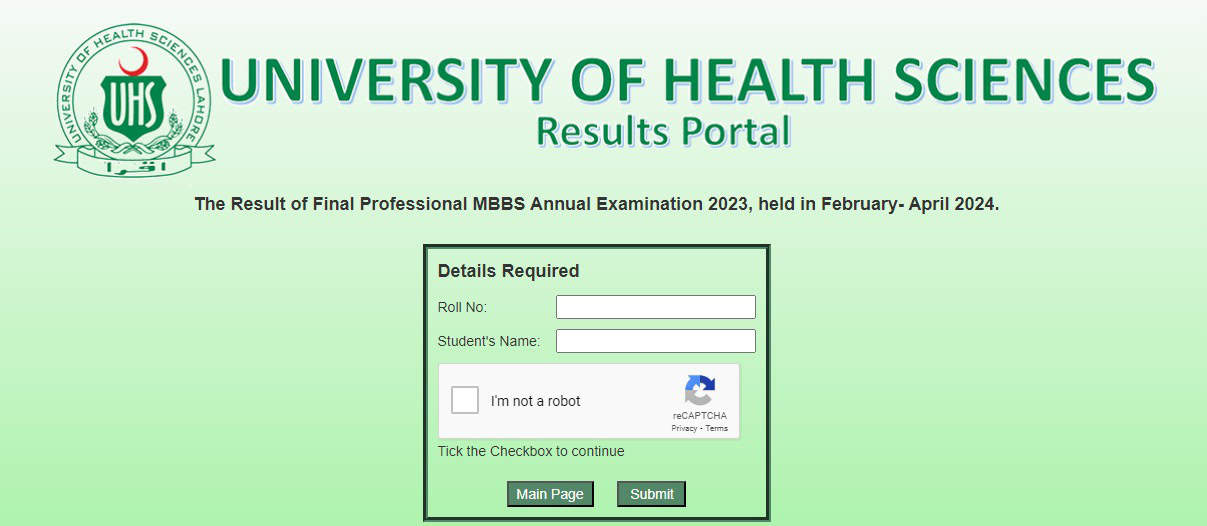 UHS announces result of MBBS Annual Examination 2023 (check results)