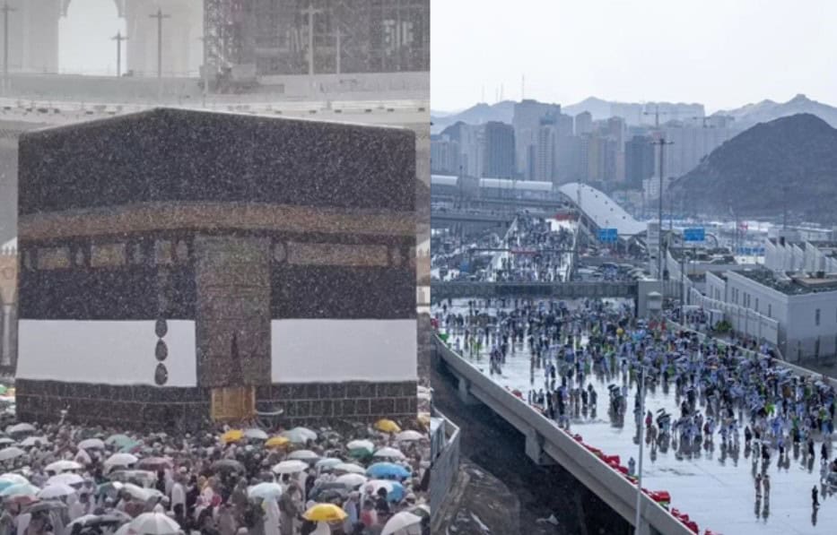 WATCH: Rain in Makkah bring respite from intense heat wave during Hajj 2024