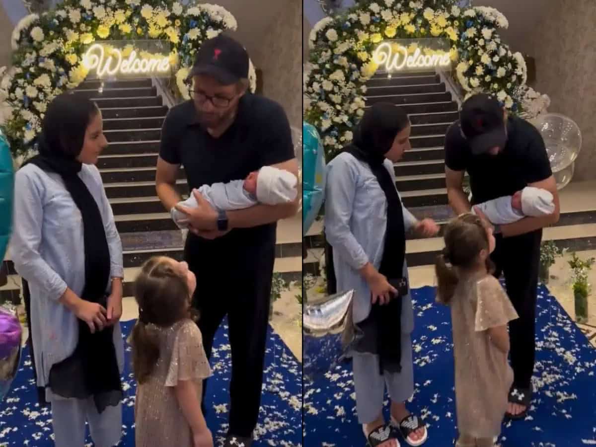 Shahid Afridi welcomes grandson in style