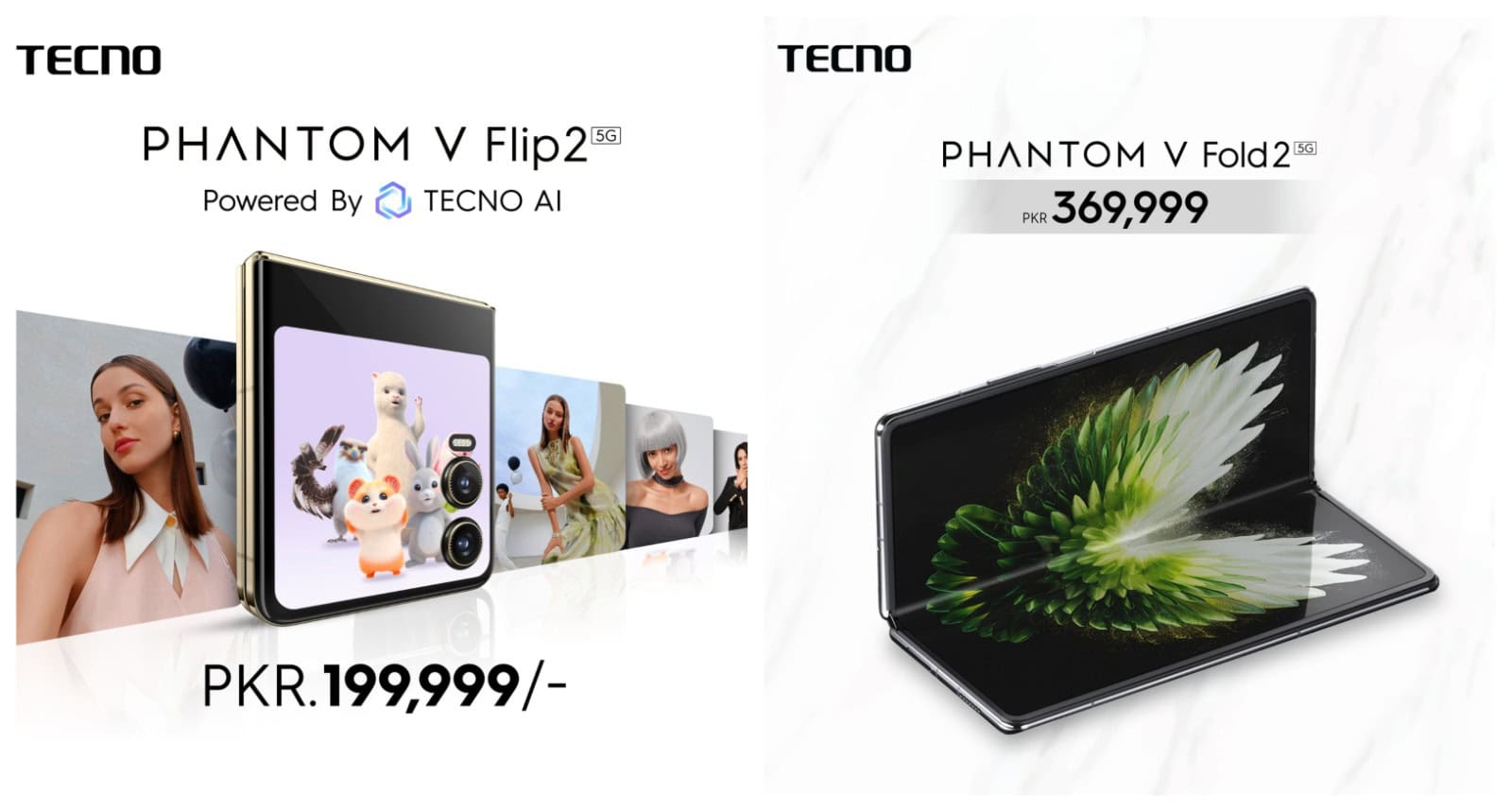 Tecno launches Phantom V Fold2 & Flip2 5G with AI, 50MP cameras ...