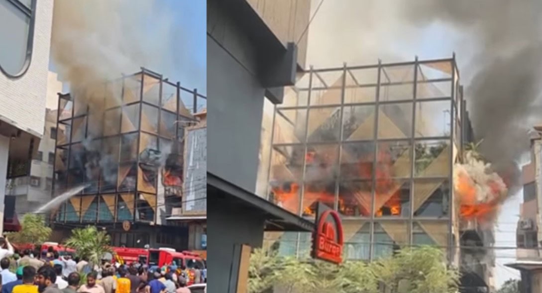 Massive fire engulfs restaurant in Karachi's Sindhi Muslim Society