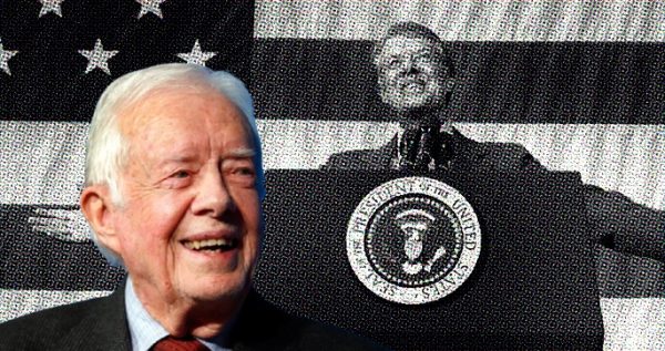 Jimmy Carter, 39th US President and Nobel Peace Prize Winner, breathes ...