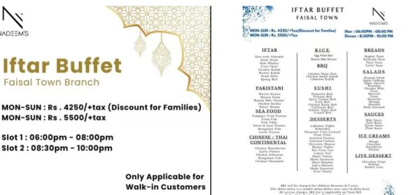 Lahore's Best Iftar Buffets in Ramazan 2025