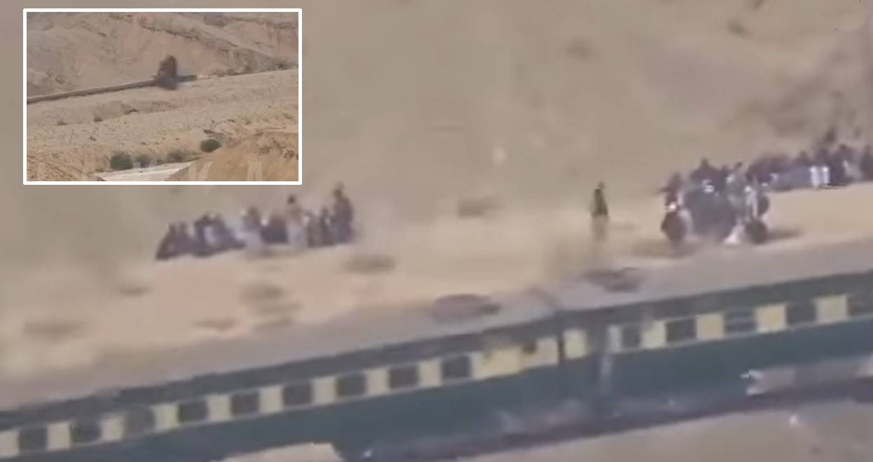 Shocking footage goes viral showing BLA militants attacking train and ...