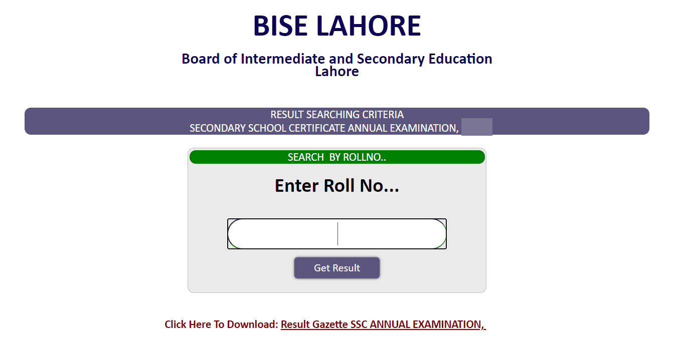 BISE Lahore Matric Result 2025 - Check Results Online