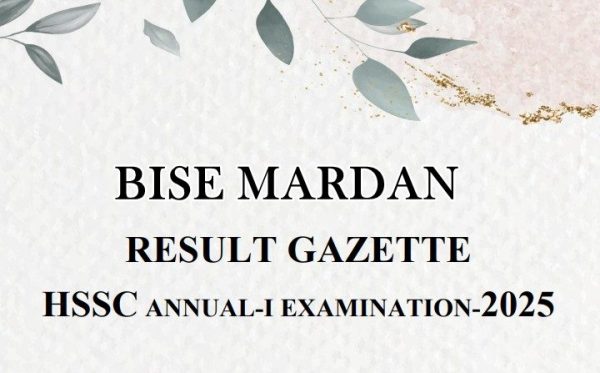 BISE Mardan Inter Part 1 HSSC Gazette 2025 Download PDF