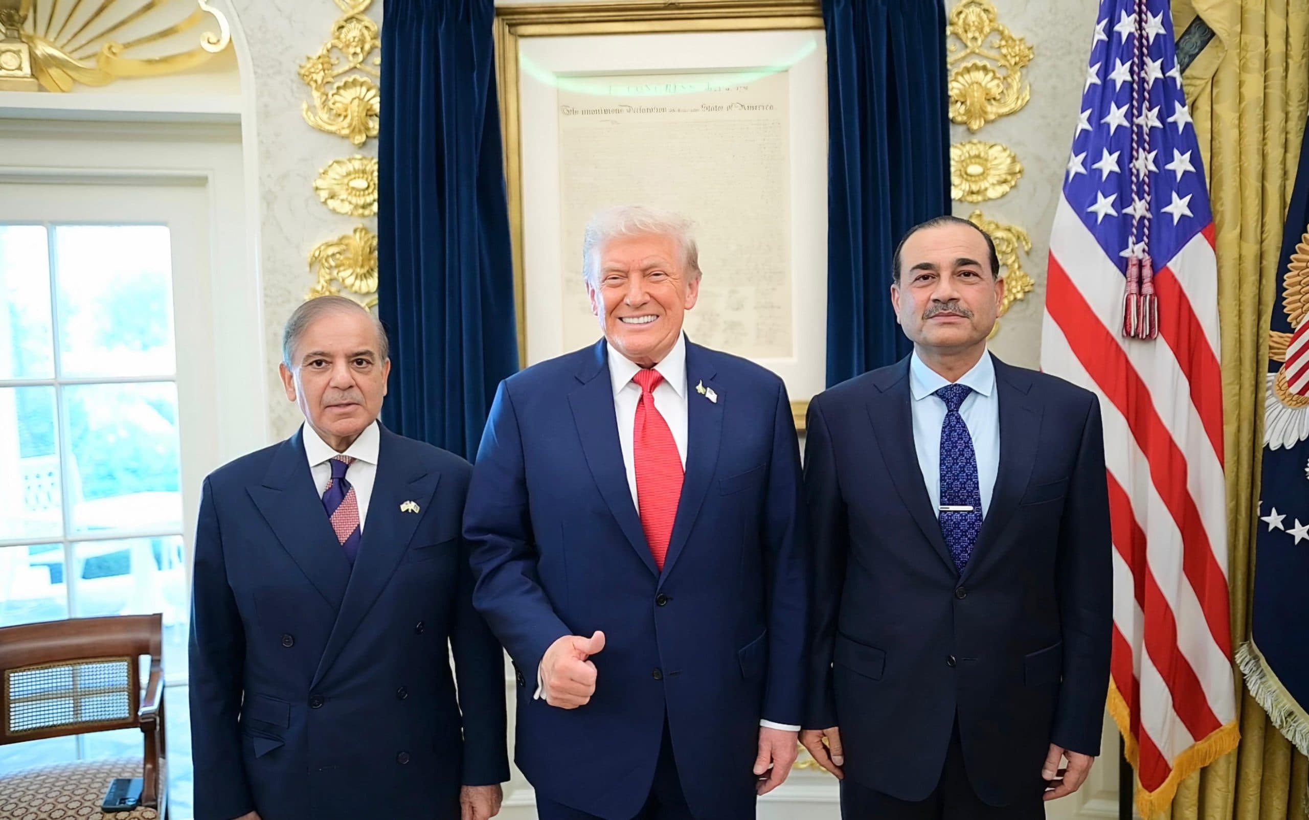 PM Shehbaz, Field Marshal Asim Munir meet US President Trump at White House