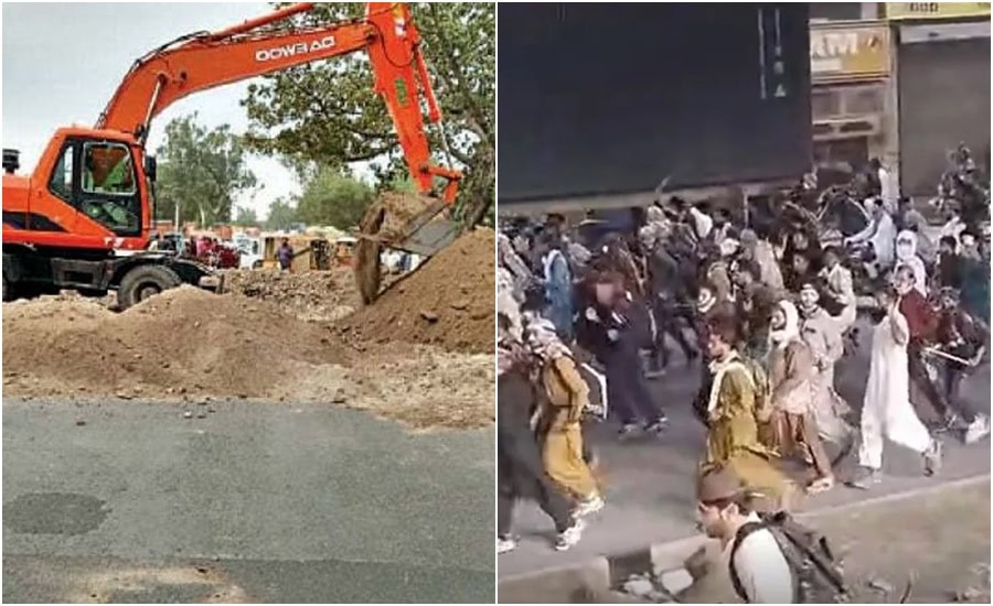 Motorway, GT Road Closed, Trenches dug on other routes to stop TLP ...
