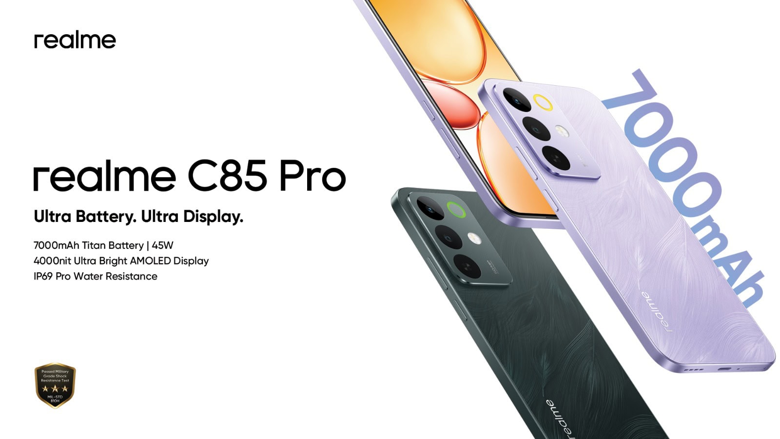 realme unveils C85 Pro with 4000nit AMOLED and IP69 durability rating