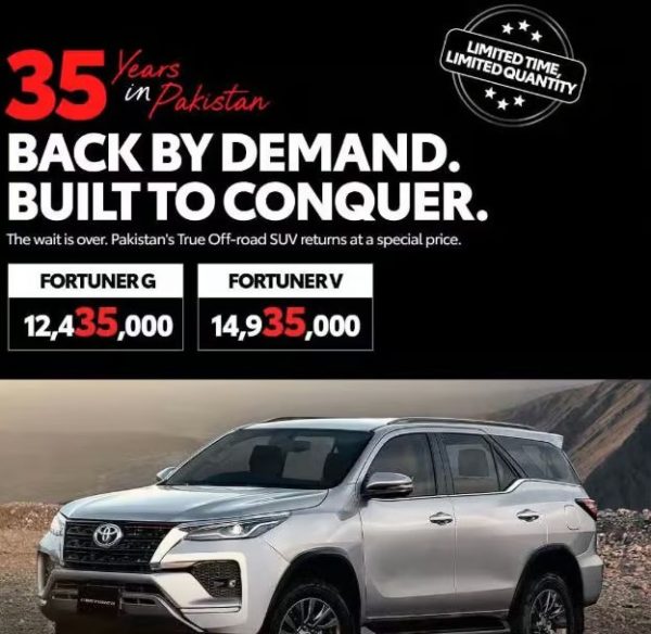 Toyota Fortuner gets big price cut in Pakistan; Check New Rates